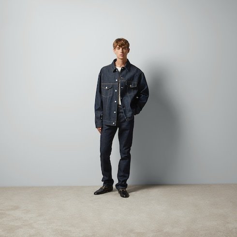 GUCCI Gucci Collared Button-Up Denim Jacket